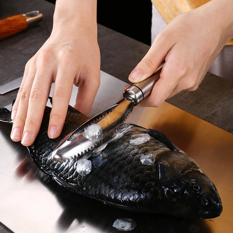 Stainless Steel Fish Scale Planer Scraper Home Manual Scaling Kill Fish ...