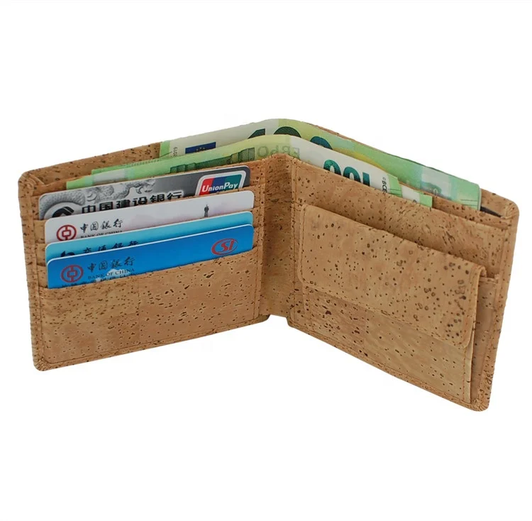 Wholesale Natural Eco Traditional Cork Wallet Portugal Cork Leather ...