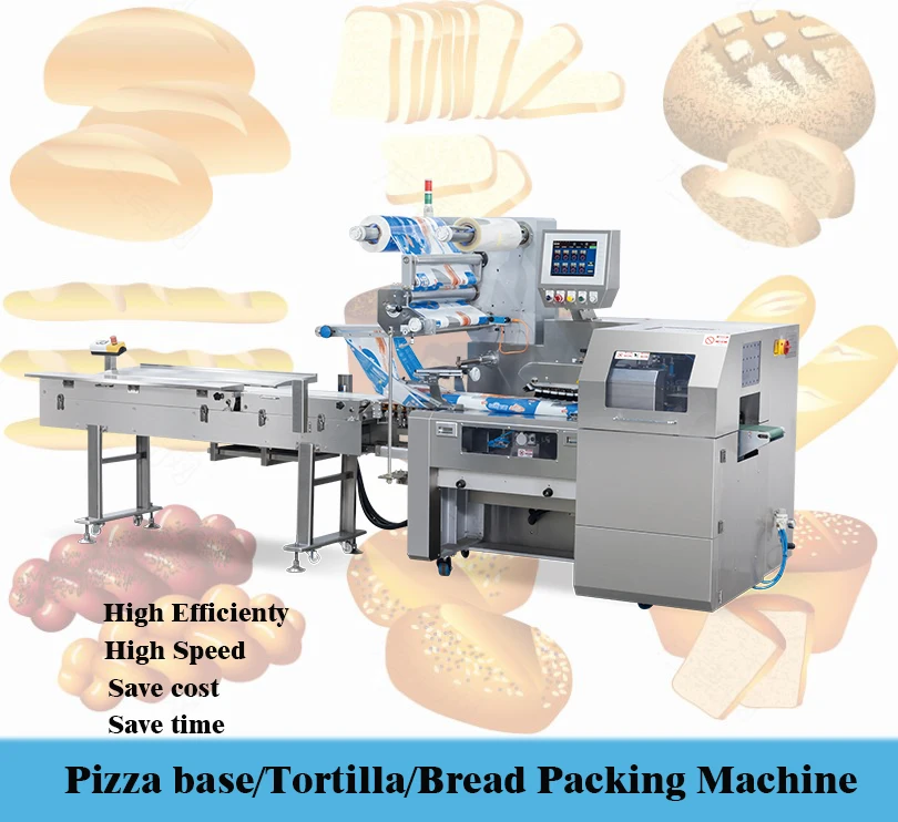 Automatic Crusty Pancake Naan Bread Pizza Dough Wrapping Machine