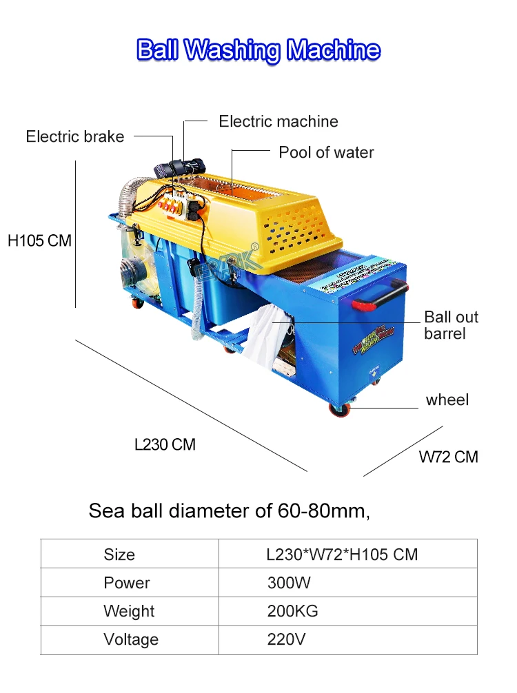 Indoor Playground Pit Dry Ball Cleaning Washing Machine Automatic Ball ...