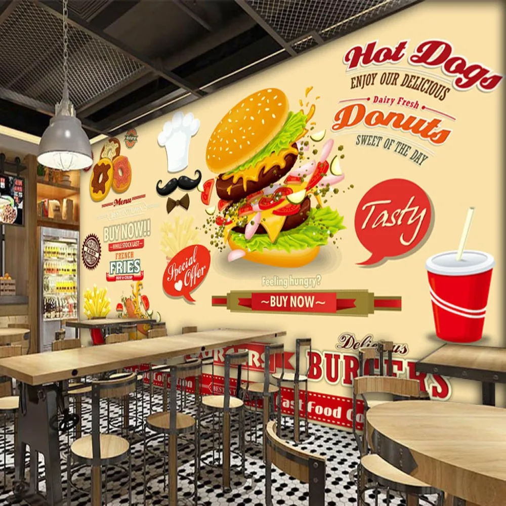 Restaurant Wallpaper Design Customizable Restaurant Wallpaper Sticker ...
