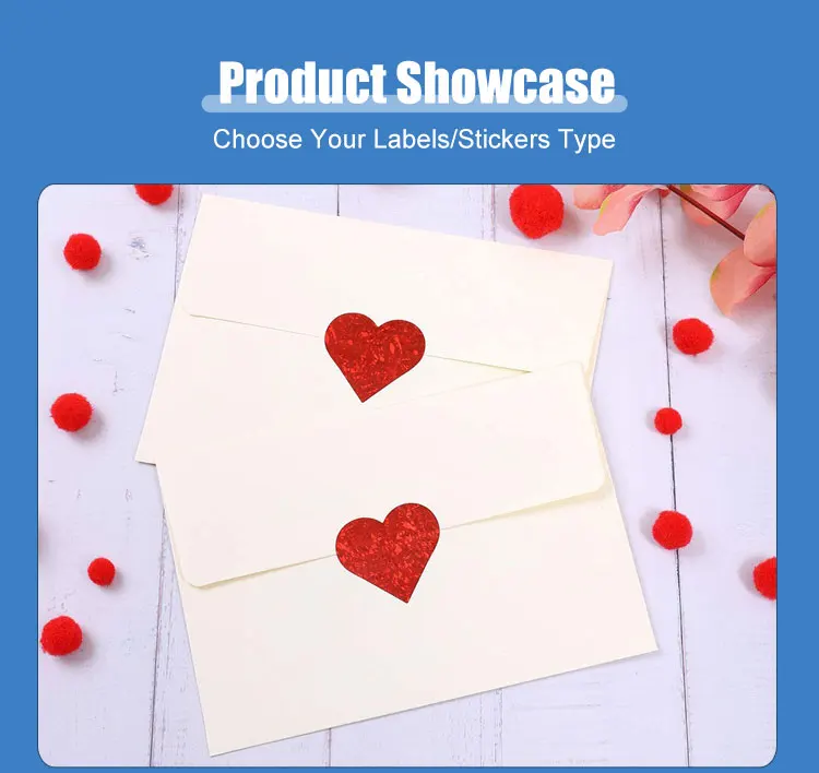 Thank You Sticker Adhesive Seal Label Roll Printing Heart-shaped ...