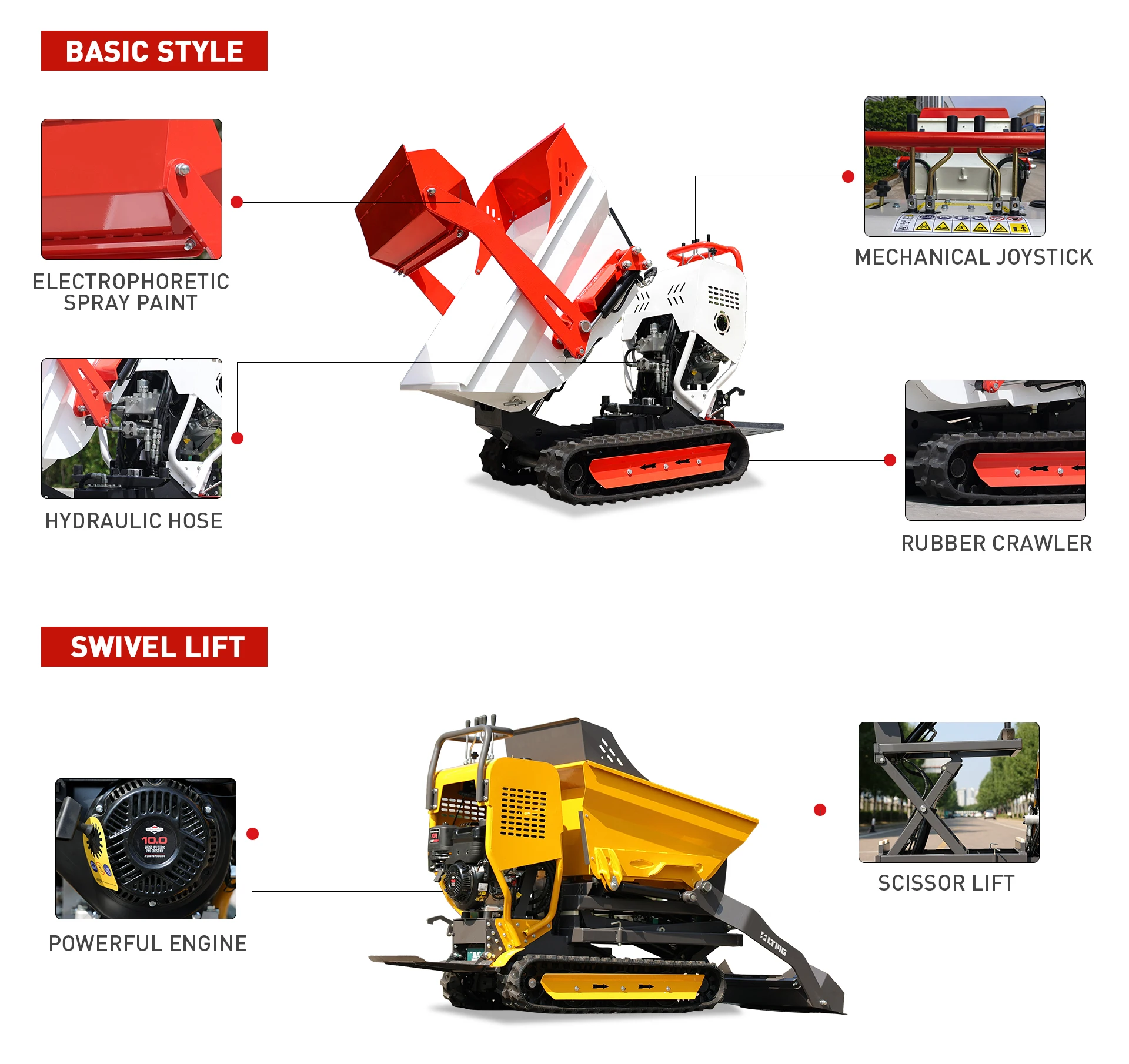 Heavy Industry Production Mini Dumpers 500kg Small Dump Truck Hydraulic ...