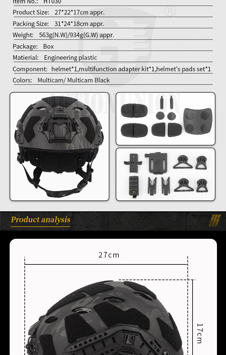 Action Union New Sf Fast Helmet Combat Super High Cut Multicam Tactical ...
