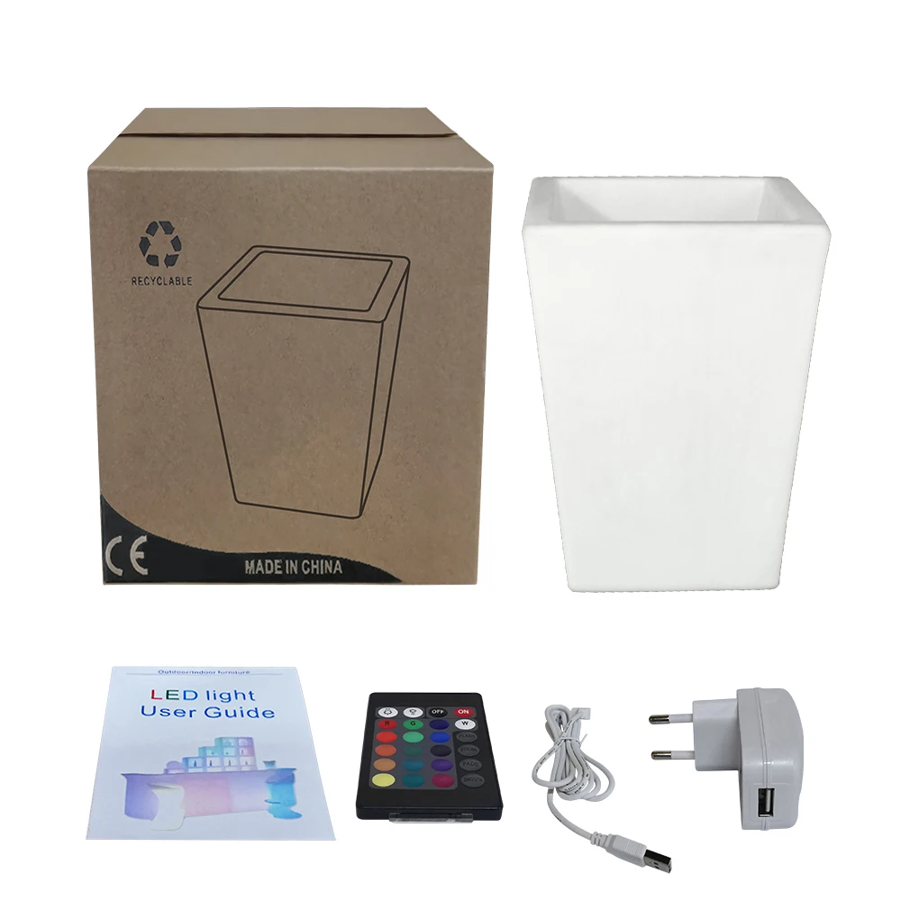 Led Illuminate Glowing Flower Pot Light Solar Led Flower Planter Pot ...