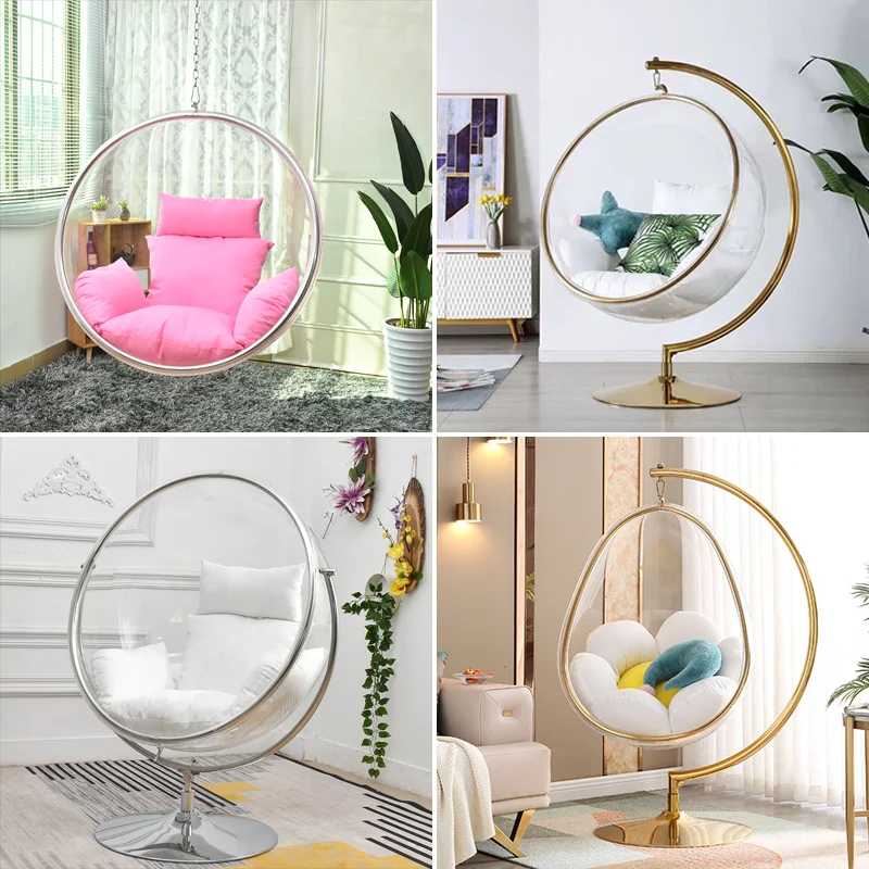 Luxury Modern Arm Clear Gold Acrylic Golden Egg Acrylic Swing Sofa ...