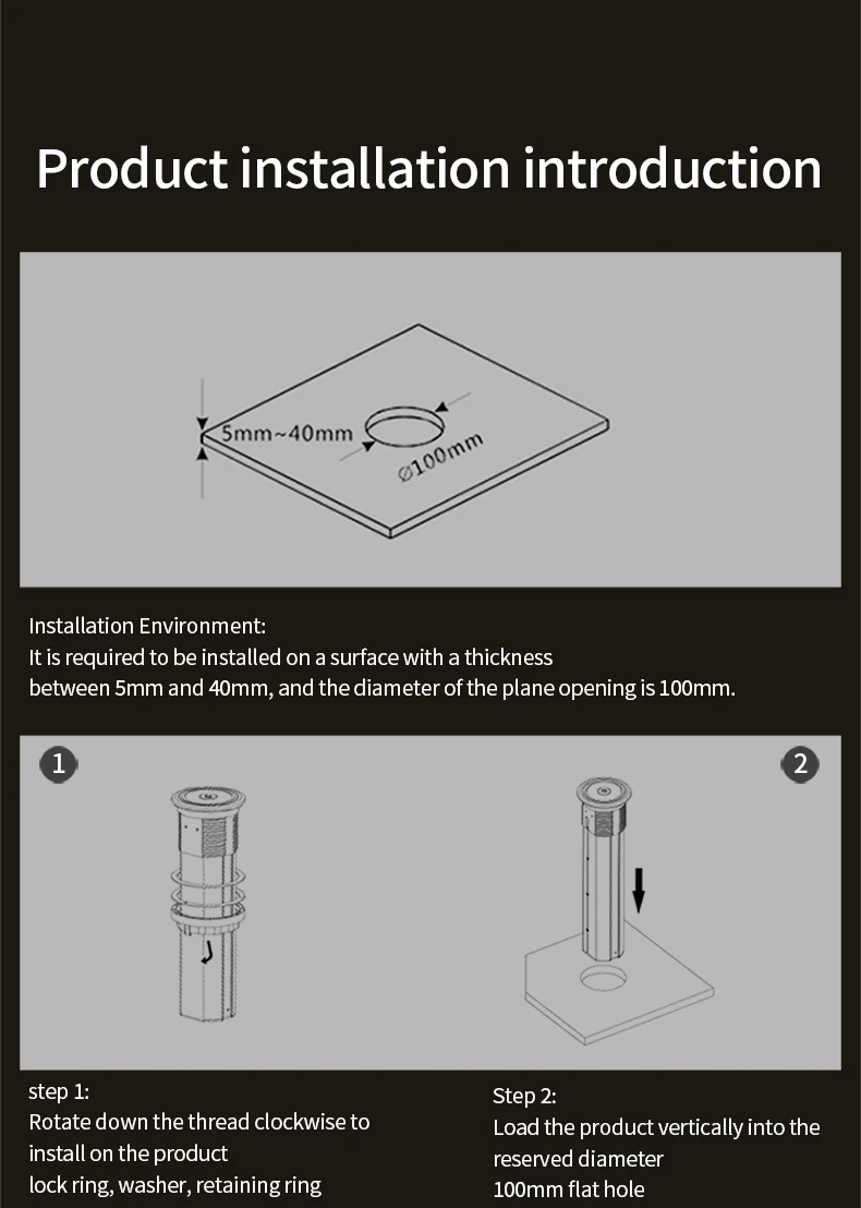 Electric Lifting Socket Tabletop with USB & Wireless Charging