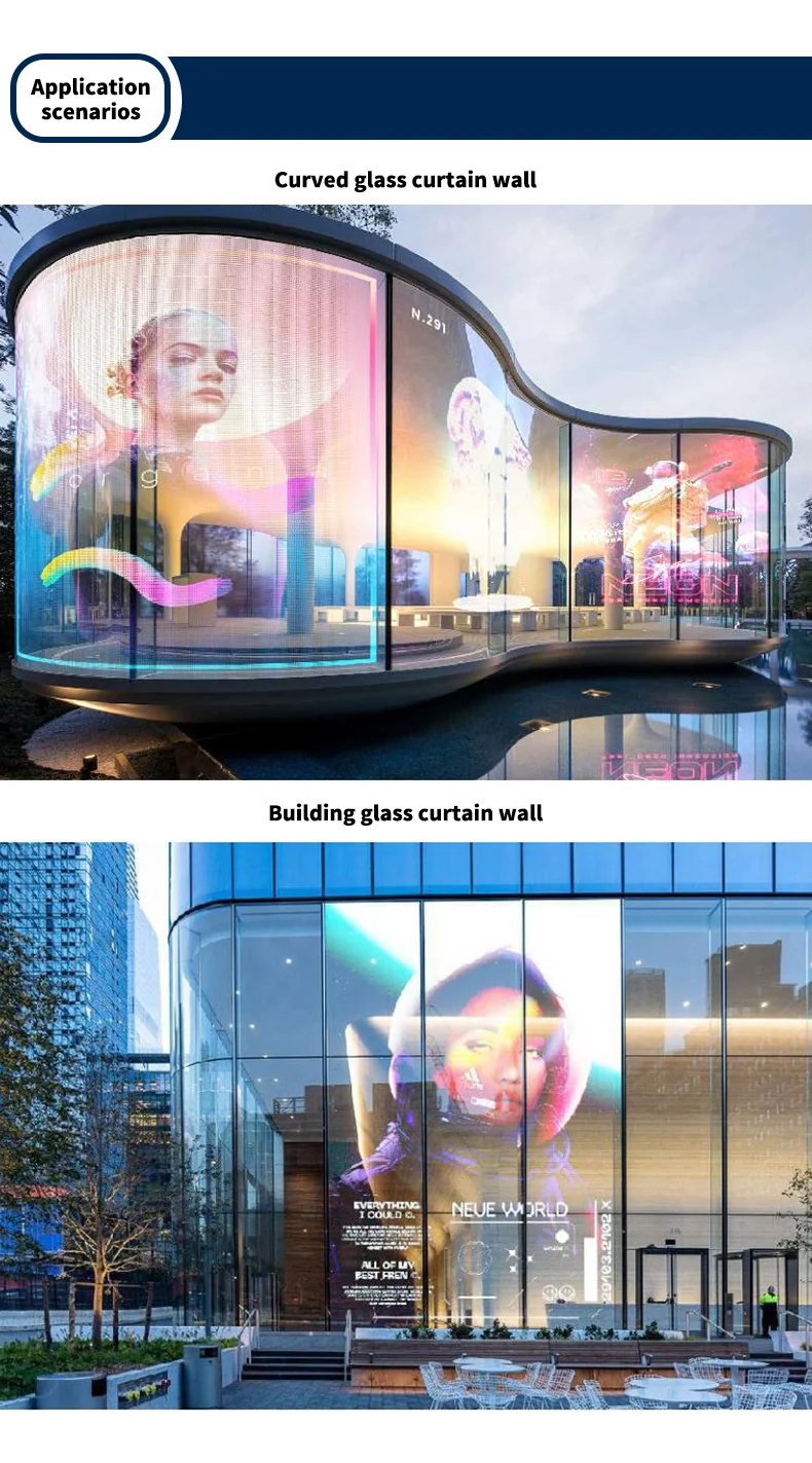 F5-P5 High Transparency LED Smart Film Screen Flexible and Transparent ...