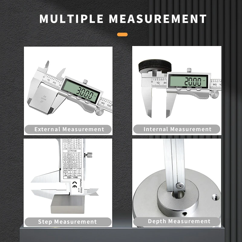 6 Inch 150mm Electron Rulers Measuring Tools Gauge Electronic Digit ...