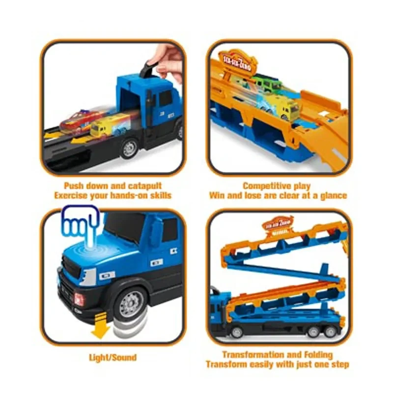 Plastic Toy Truck Foldable Track Catapult Race Car Vehicles Toy Truck ...