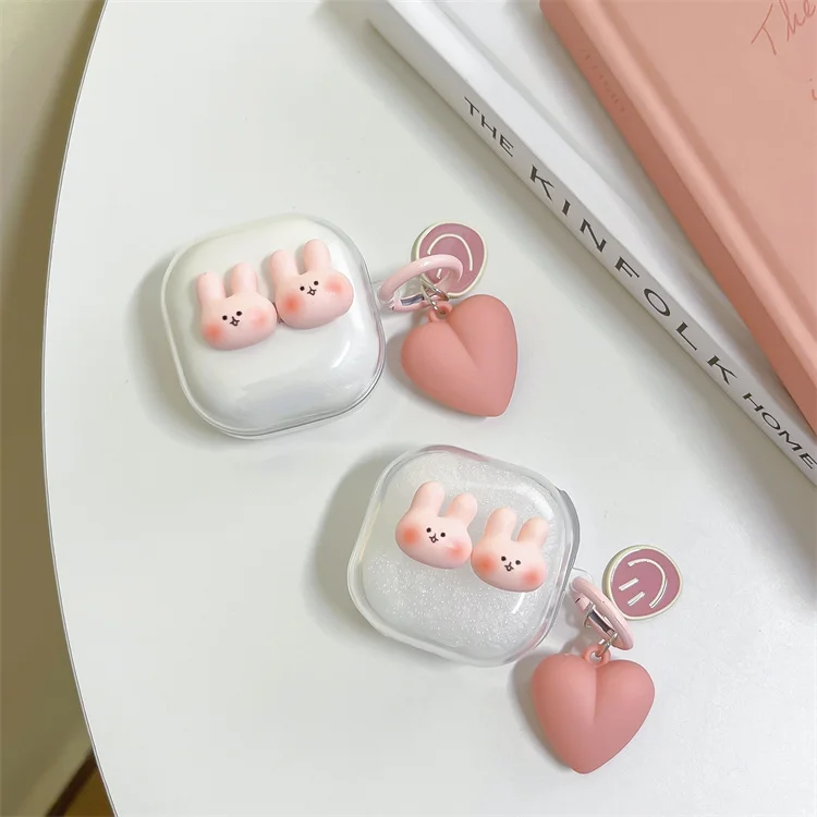New Cartoon Cute Rabbit Earphone Case Cover With Heart Keyring Case ...