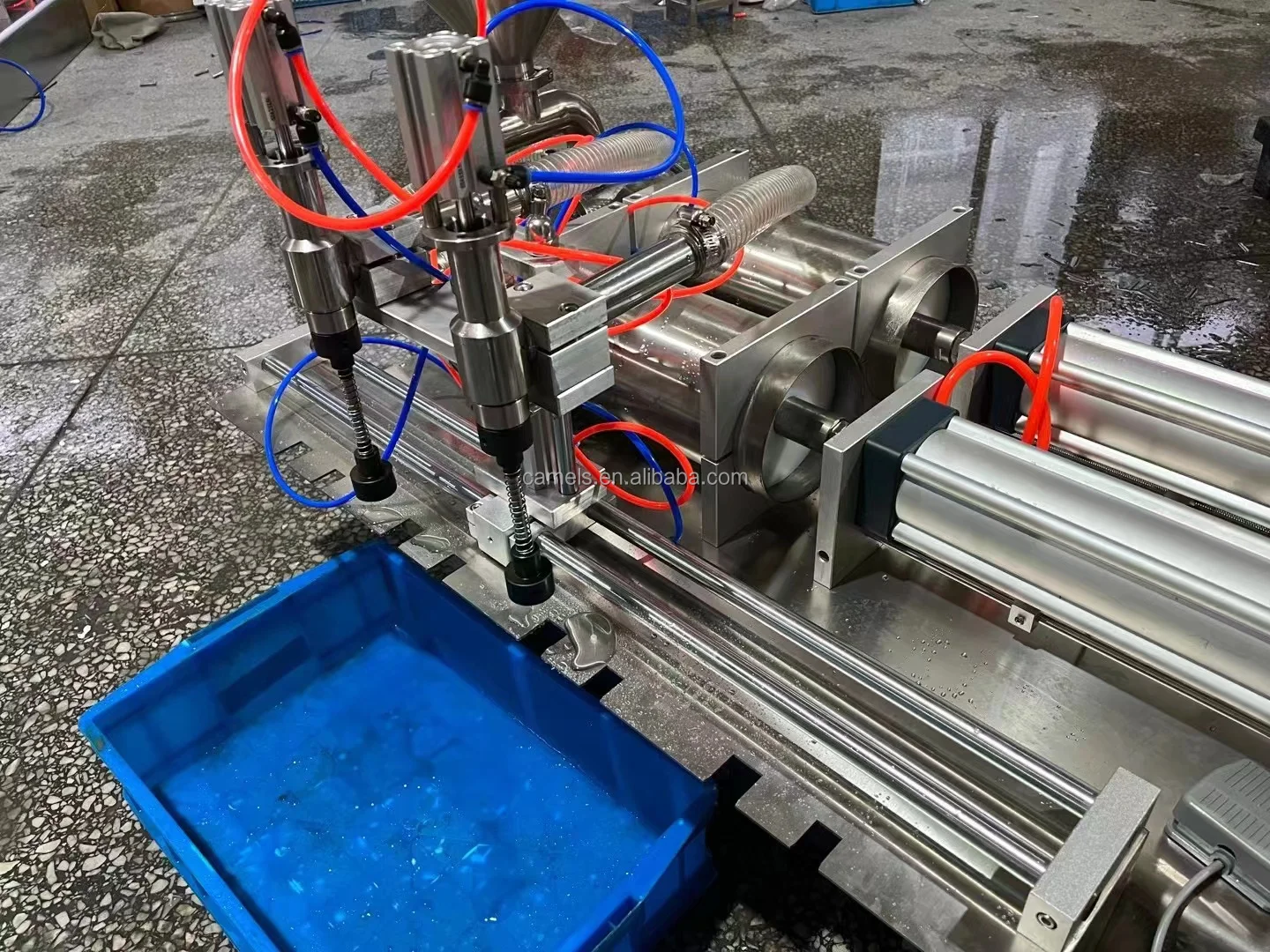 Semi-auto 6 Head Horizontal Juice Paste Filling Machine Sauce Filler ...