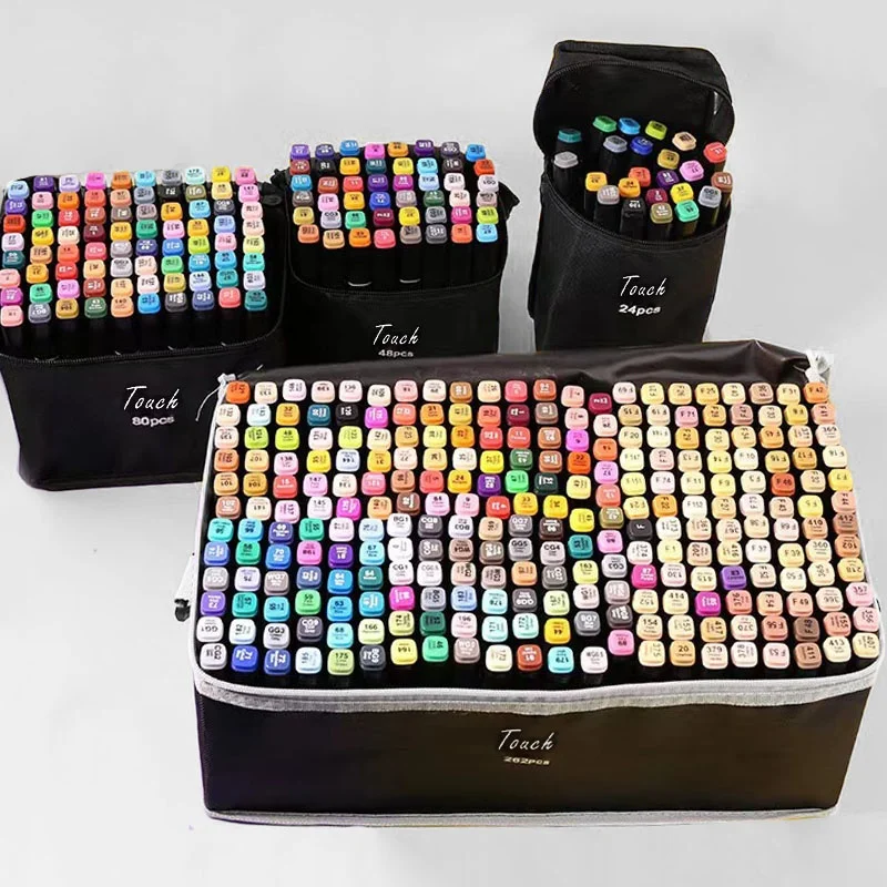 80 Colors Marker Pen Set - Dual Tip Acrylic Paint Brush Pens