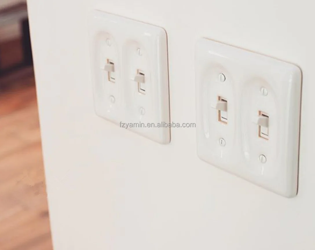 White Ceramic Switch 1/2/3/4/5Gang Decorator Switch Receptacle Wall ...