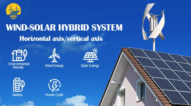 5KW Wind Turbine & Solar Panel Hybrid Power System with Lithium Ion ...
