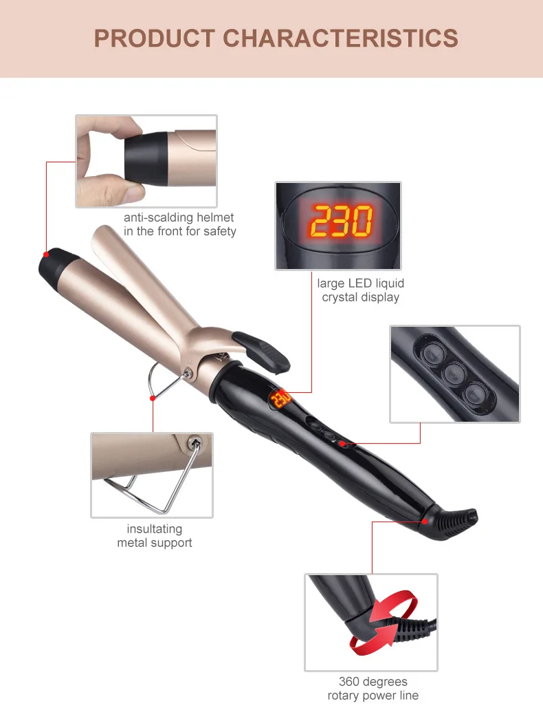 Hair Curling Iron Electric Curl Hair Machine Hair Curler - Buy Hair ...
