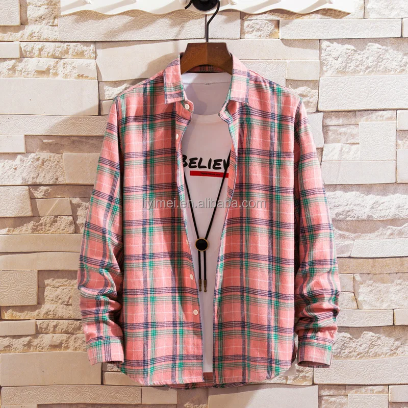 Factory Wholesale Comfortable Plaid 100% Cotton Long Sleeve Casual Wool ...