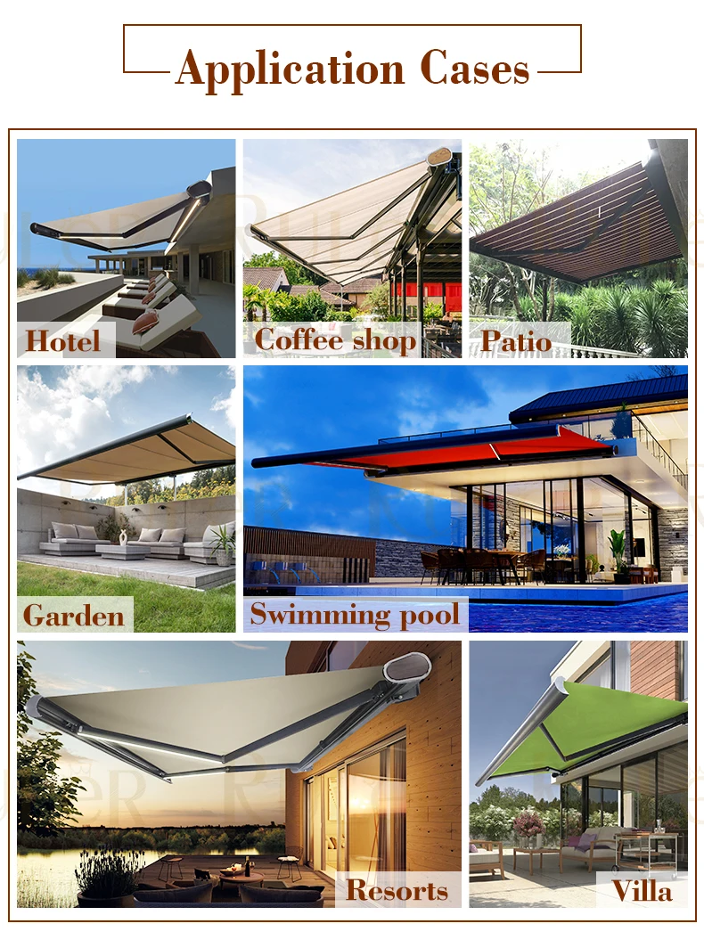 Retractable Awning Electric Wall Mounted Holding Aluminum Shade Canopy ...