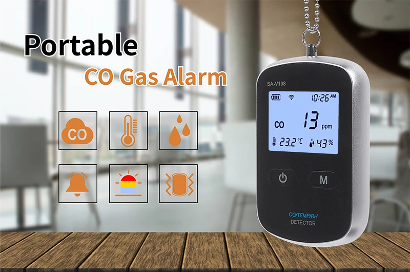 Smart Carbon Monoxide Detector,Mini CO Detector, Air Quality Monitor ...