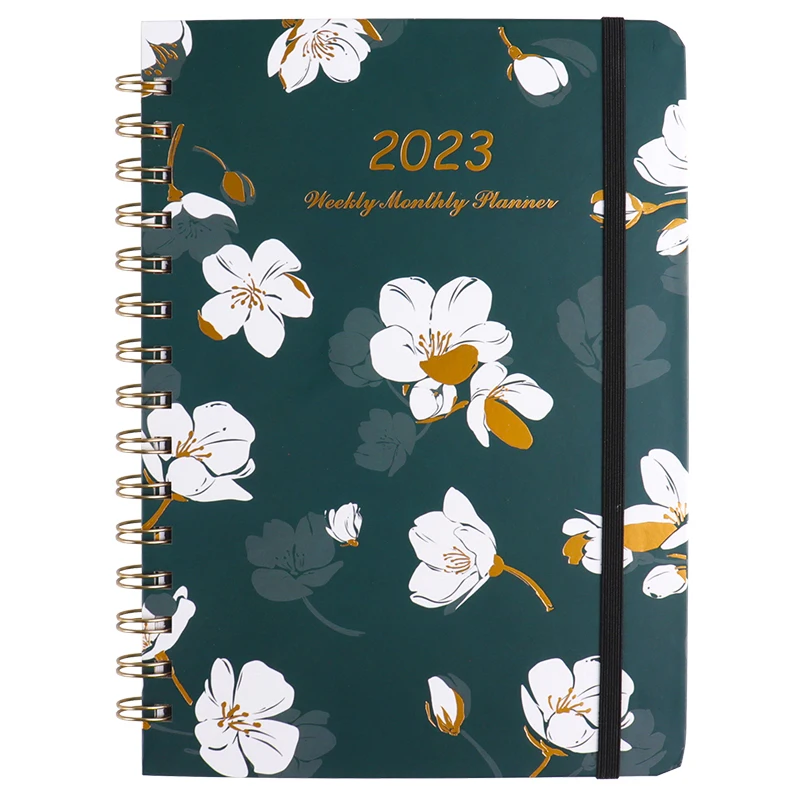 Custom 2023 Spiral Floral Pattern Weekly Monthly Planner - Buy Planner ...