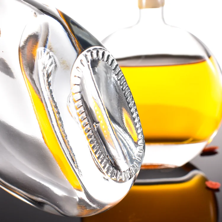 Custom Clear Glass Sub-Bottle Round Flat Super Flint Design Container ...