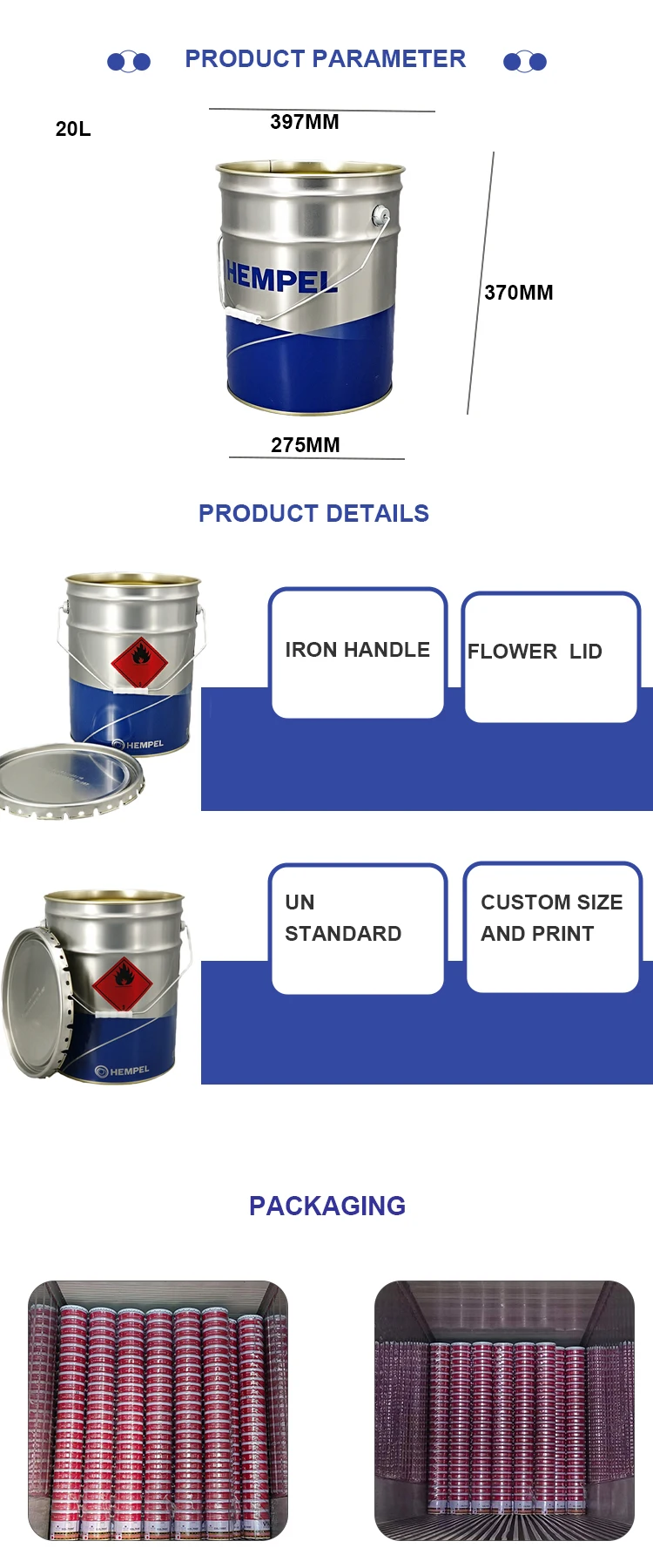 Metal Barrel for Paint 20L 5gallon Empty Tin Pail Iron Drum for Sale| Alibaba.com