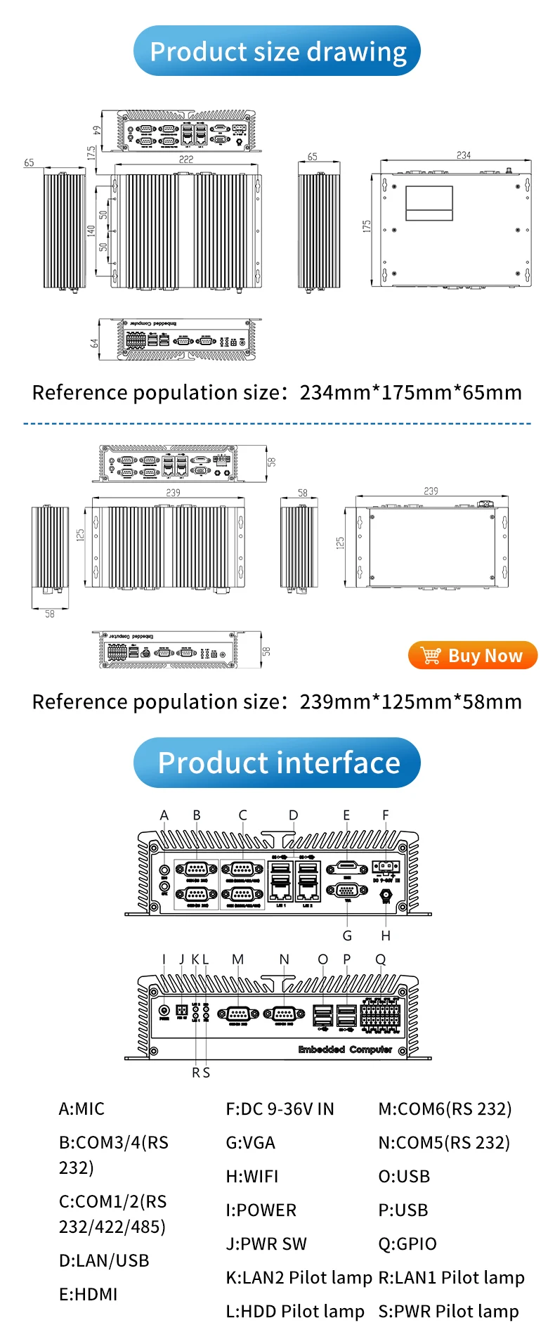 In-tel Core I3 I5 I7 Industrial Box Computer - Triple Display