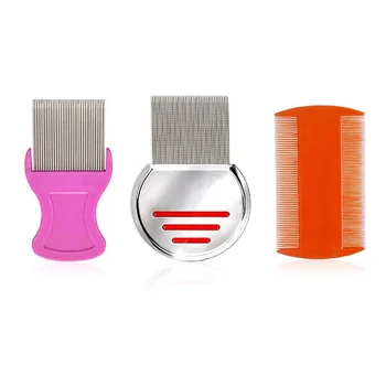 Nit Plastic Hair Lice Combs Metal Comb Stainless Steel Head Lice ...