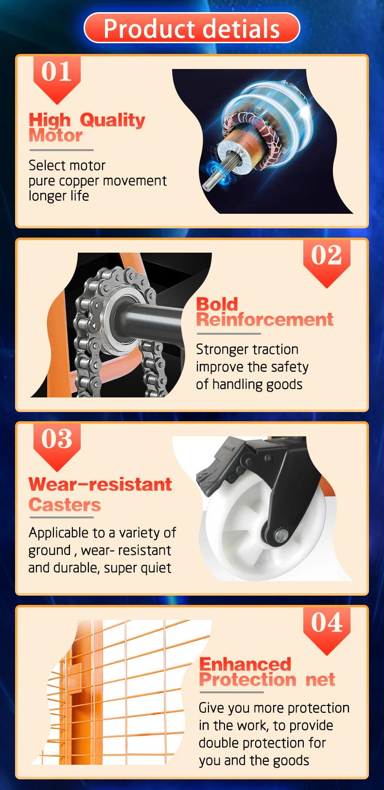 1 Ton Electric Wire Rope Pallet Stacker - JICHUAN Forklift