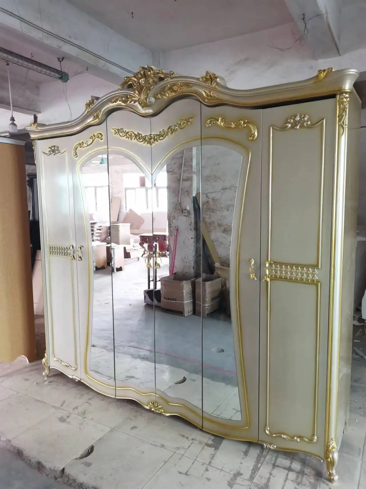 Victorian Royal Style MDF Board Luxury King Size 6pcs Bedroom Set ...