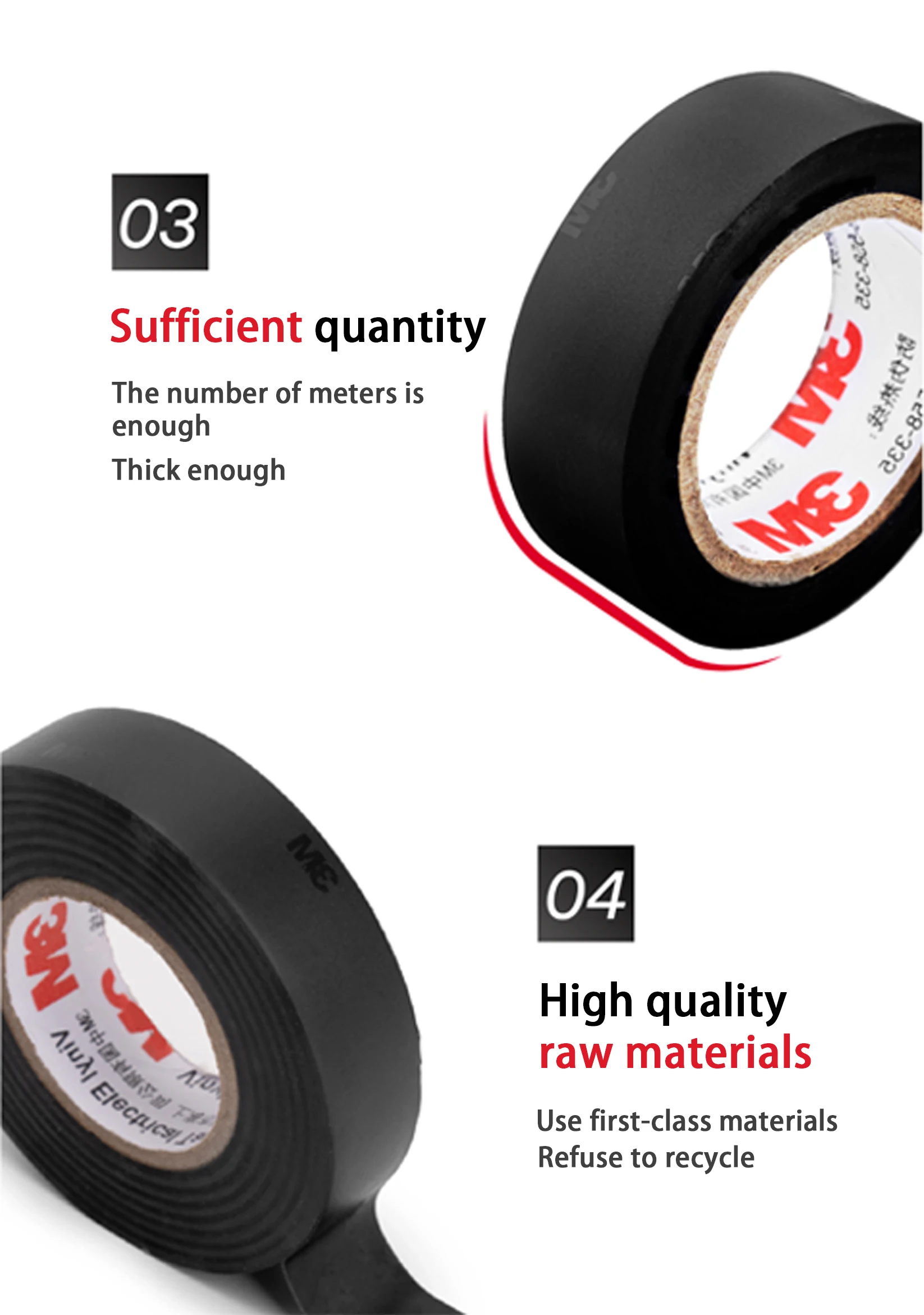 3M Original Electrical Tape 1712 High Voltage Resistant Black General ...