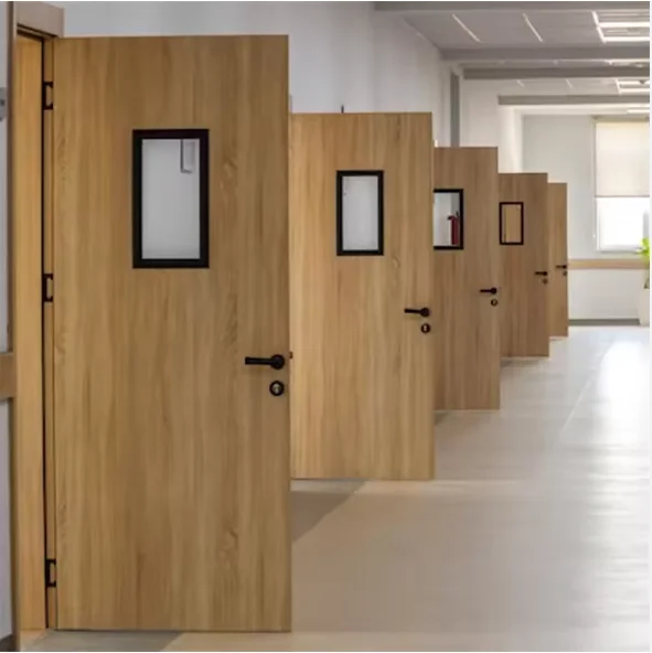 Custom latest design Wooden classroom doors with windows and curtain ...