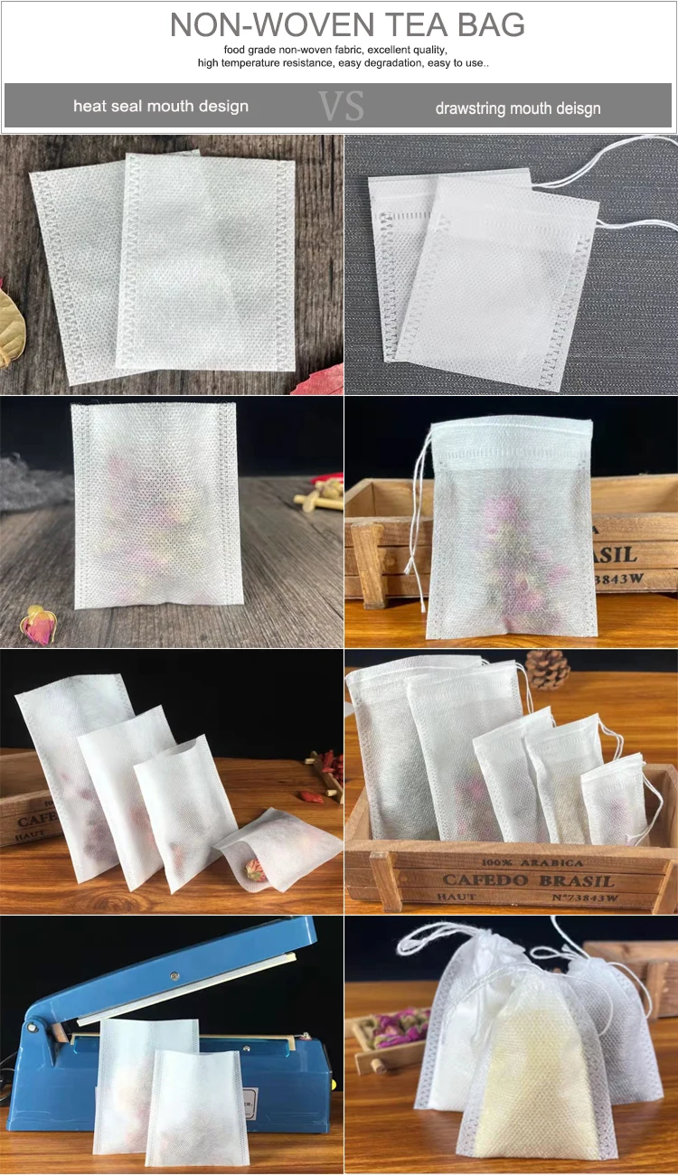 Non Woven Fabric Tea Bath Bags With Strings,empty Large Nonwoven ...