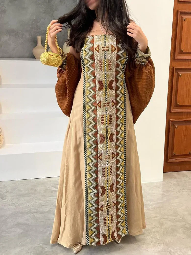 Custom Oem Middle East Arab Kuwait Ethnic Print Halter Dress And ...