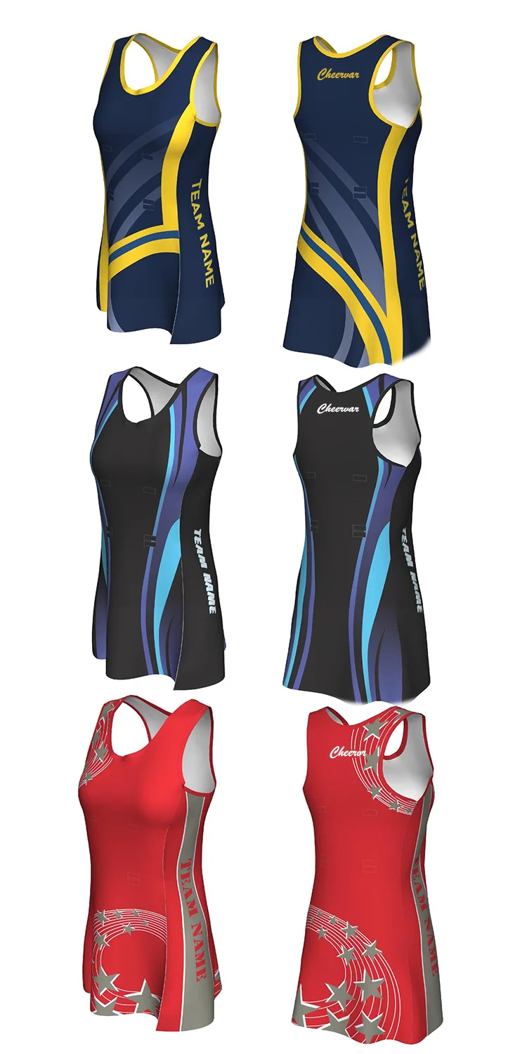Custom Netball Uniforms And Dresses,Netball Bodysuit Include Bibs - Buy ...