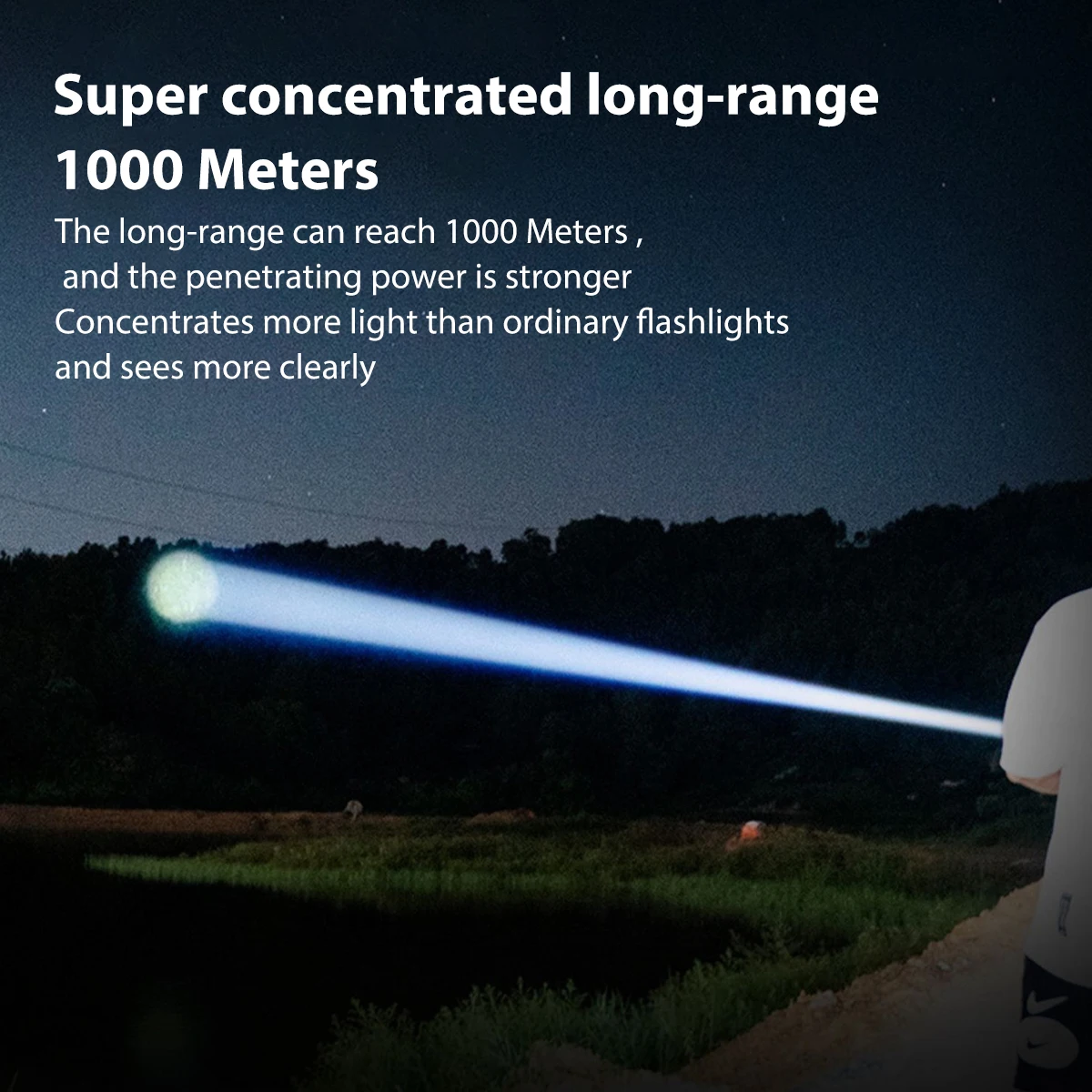 Ultra-bright Long Beam 1km Rechargeable Lithium Battery Led Tactical ...