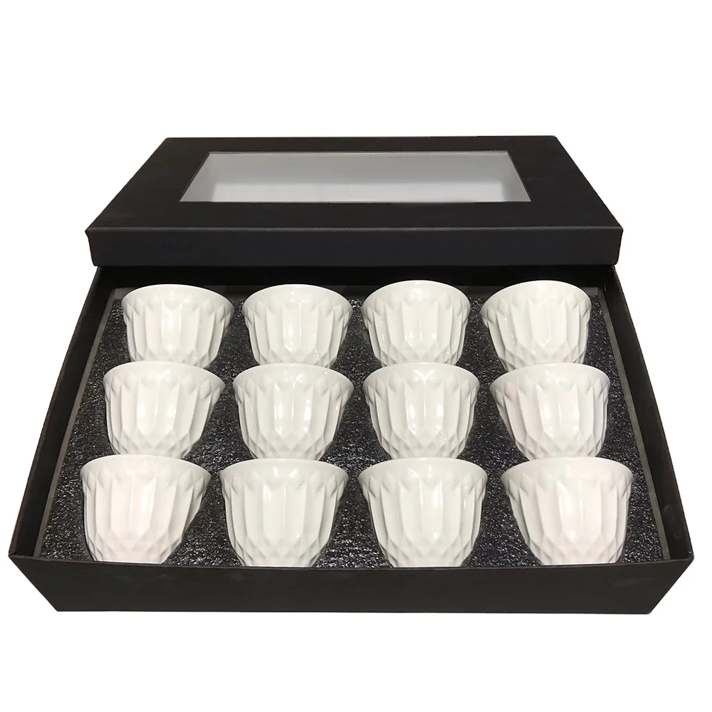 Ethiopian Arabic Coffee Cup Gawa White Embossed Food-Grade Ceramic ...