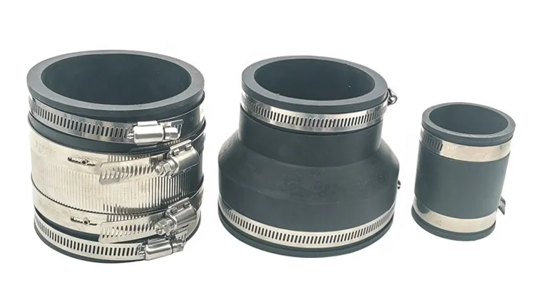 Flex Pvc Rubber Drain Pipe Couplings With Stainless Steel Clamps ...