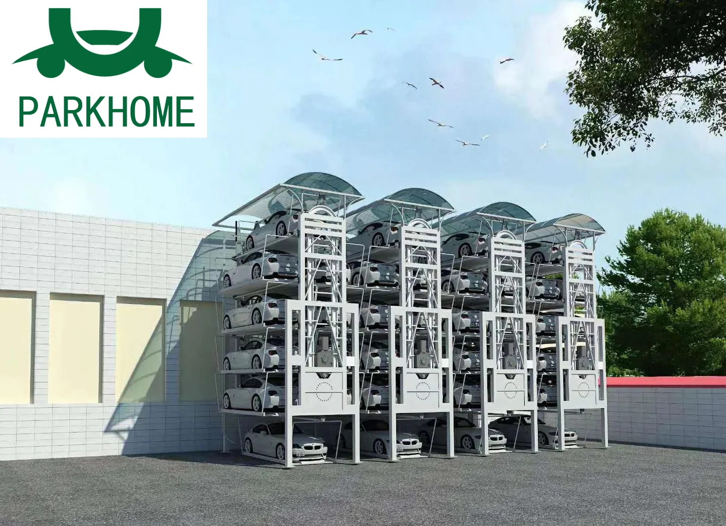 Steel Vertical Circulation Lifting Car Parking System Mechanical ...
