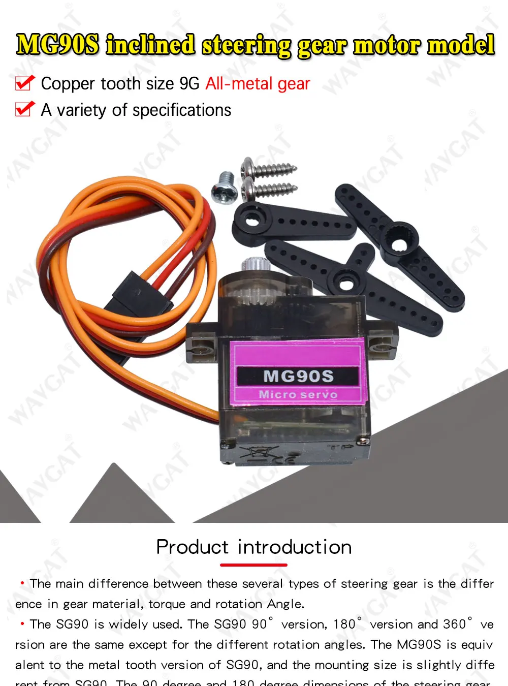 Classic servos 9g SG90 MG90S For RC Planes Fixed wing Aircraft model ...