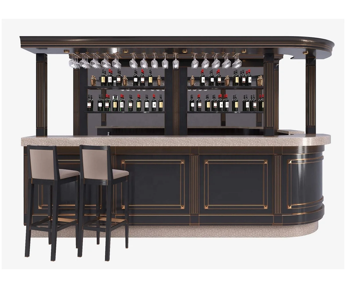 Antique Wooden Home Bar Counter Oak Mobile Bar Table Traditional Bar ...