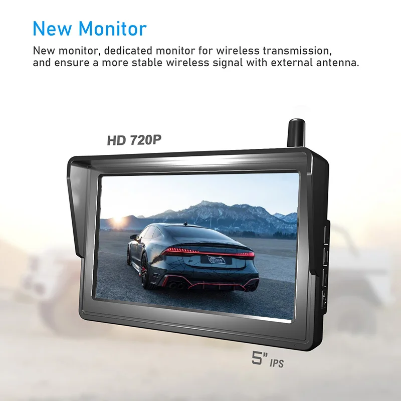 Solar Powered Backup Camera - Wireless & Easy Install