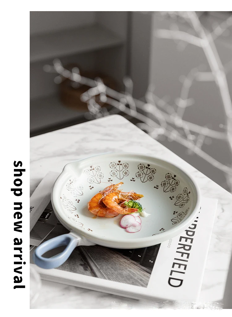 Flat Bottom Ceramic Japanese Casserole Dish With Handle High ...