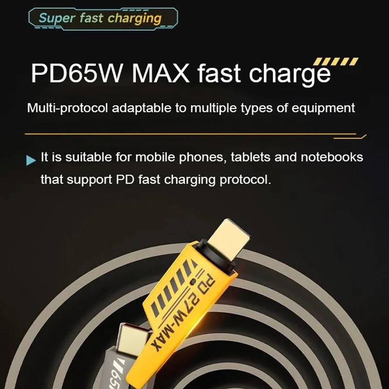 New Trend 4 In 1 Zinc Usb Cable Pd 65w Multi-function Usb Fast Charging ...