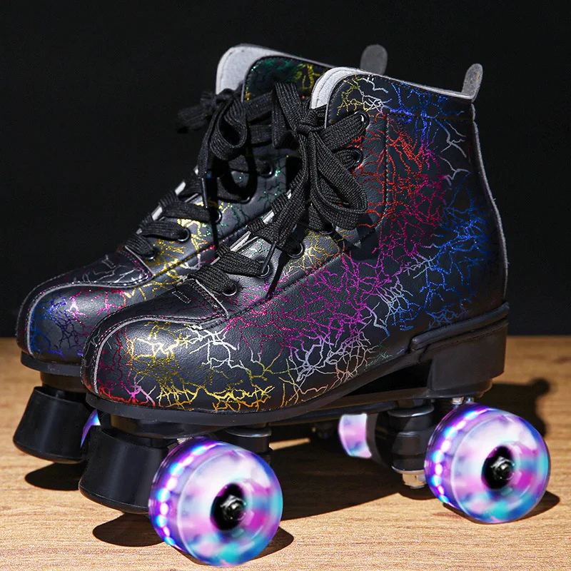 Adjustable Children's Flashing Kick Roller Skates Shoes 4 Wheels Price ...