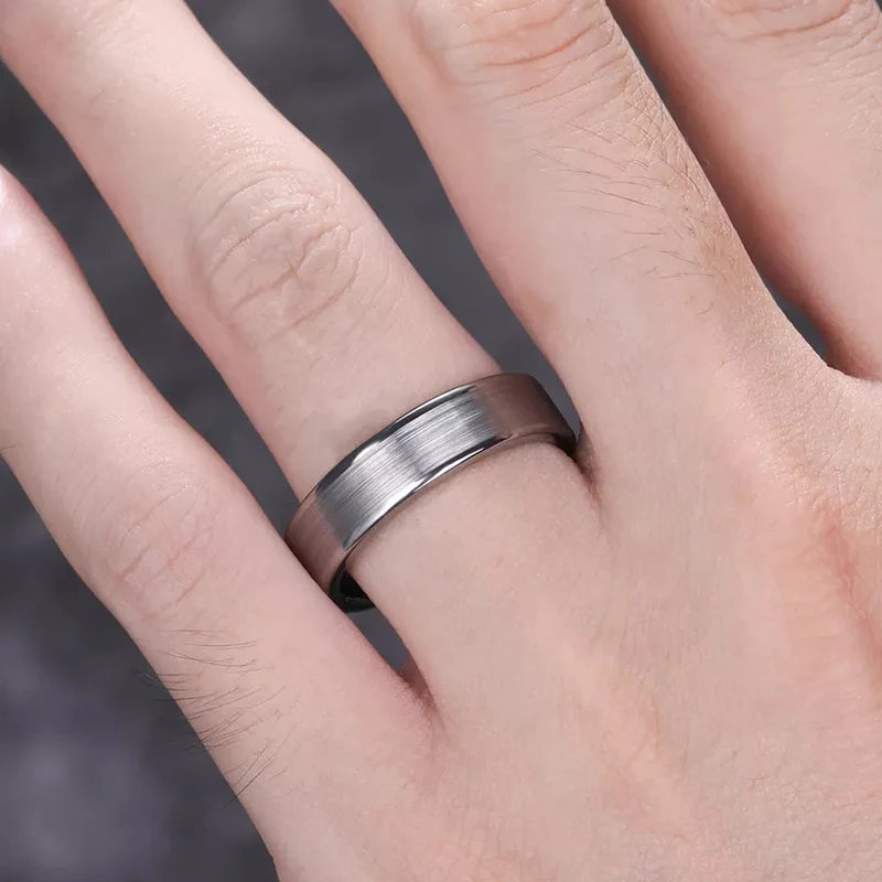 Cheap Wholesale 6mm Brushed Classic Simple Plain Wedding Rings For Men ...