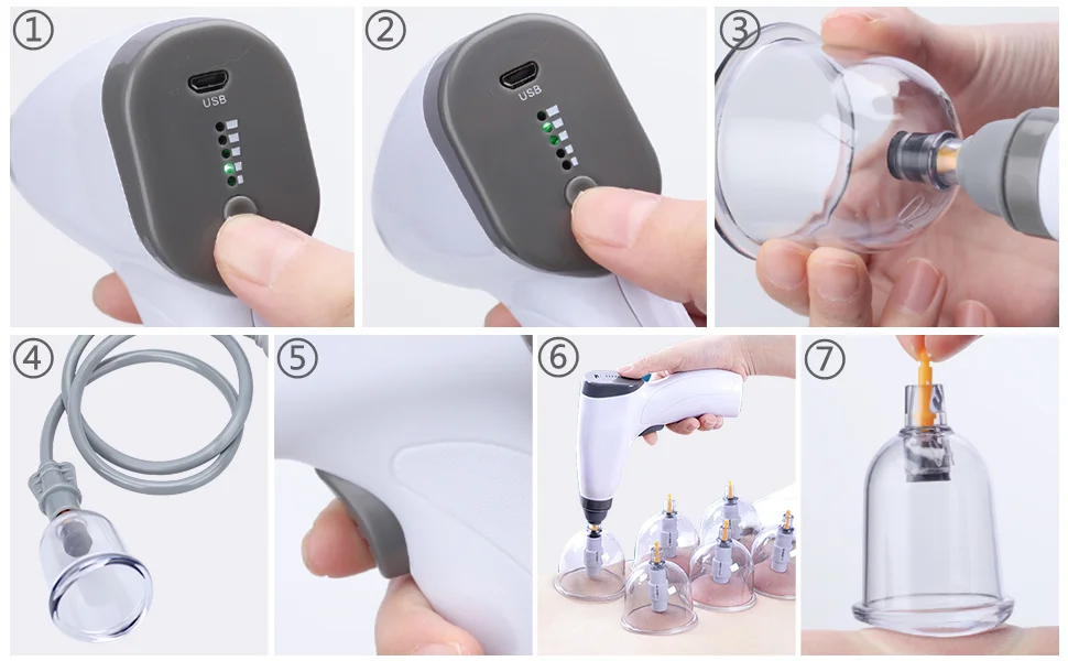 Home Use Portable Electric Cupping Therapy Set 24 Pcs Machine With Pump ...