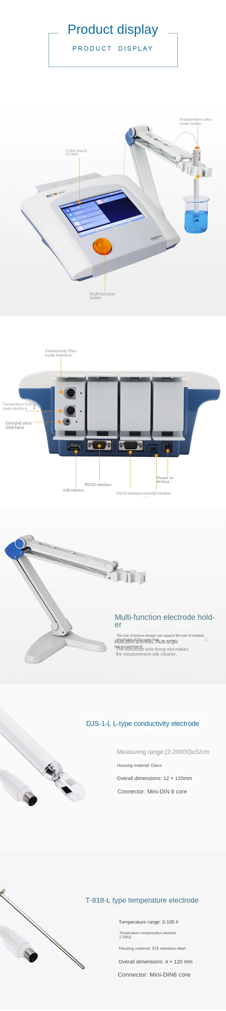Genuine Goods-DDSJ-319L Laboratory Desktop Conductivity Meter Touch ...
