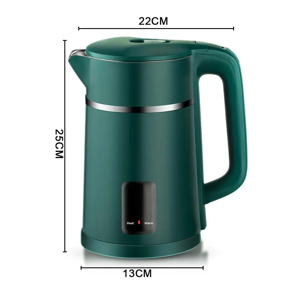 Double Wall Kettle Stainless Steel Insulation Kettle Cool Touch 2l ...