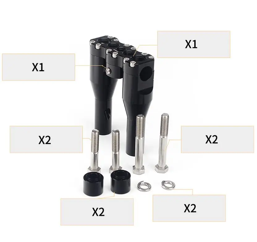 28mm Bar Riser Motorcycle Handlebar Risers Kit 6"-12" Rise Bar Clamp ...